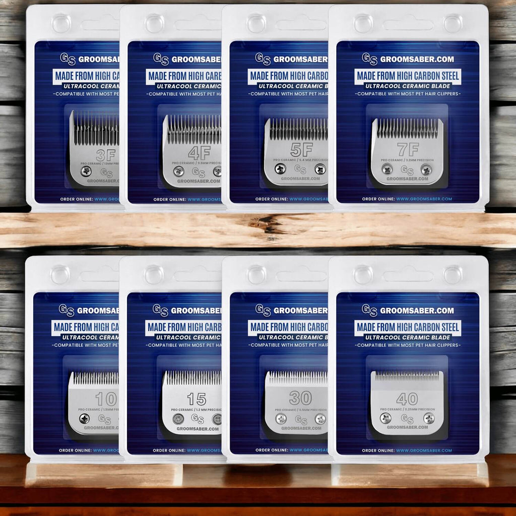 Full Set of Ceramic Clipper Blades with IvoryEdge Cutters – Groomsaber